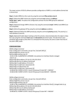 Class notes fhrp,hsrp,vrrp | PDF