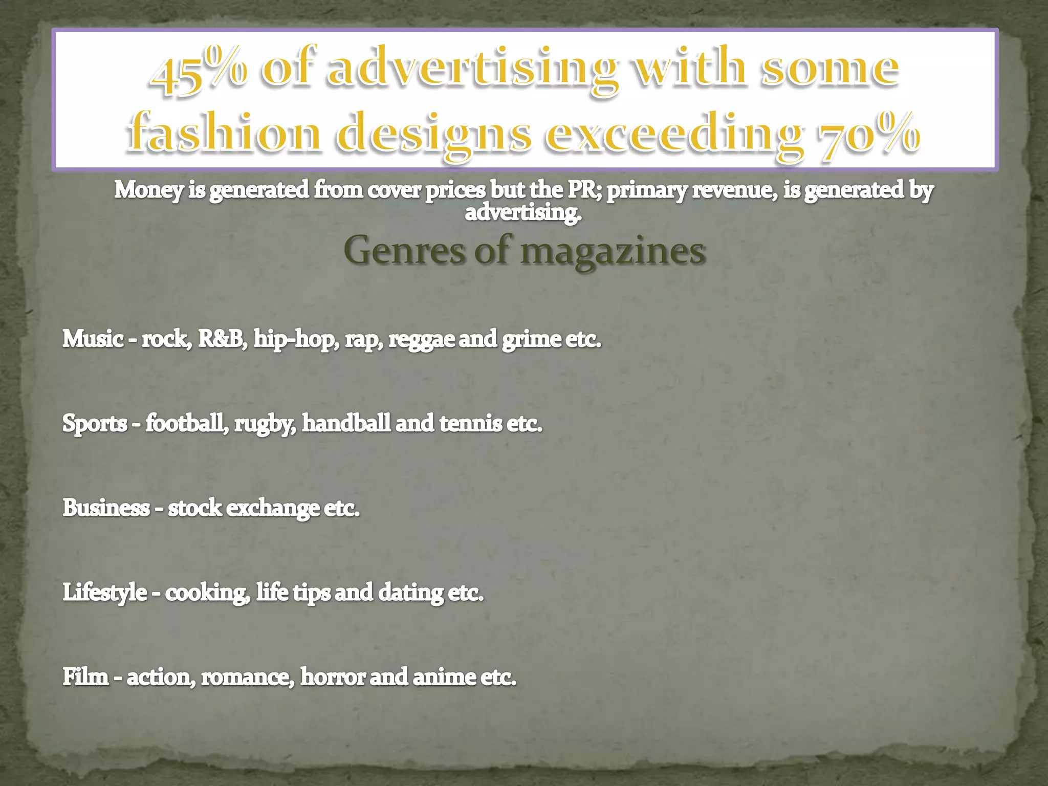 Class notes on magazine conventions | PPT