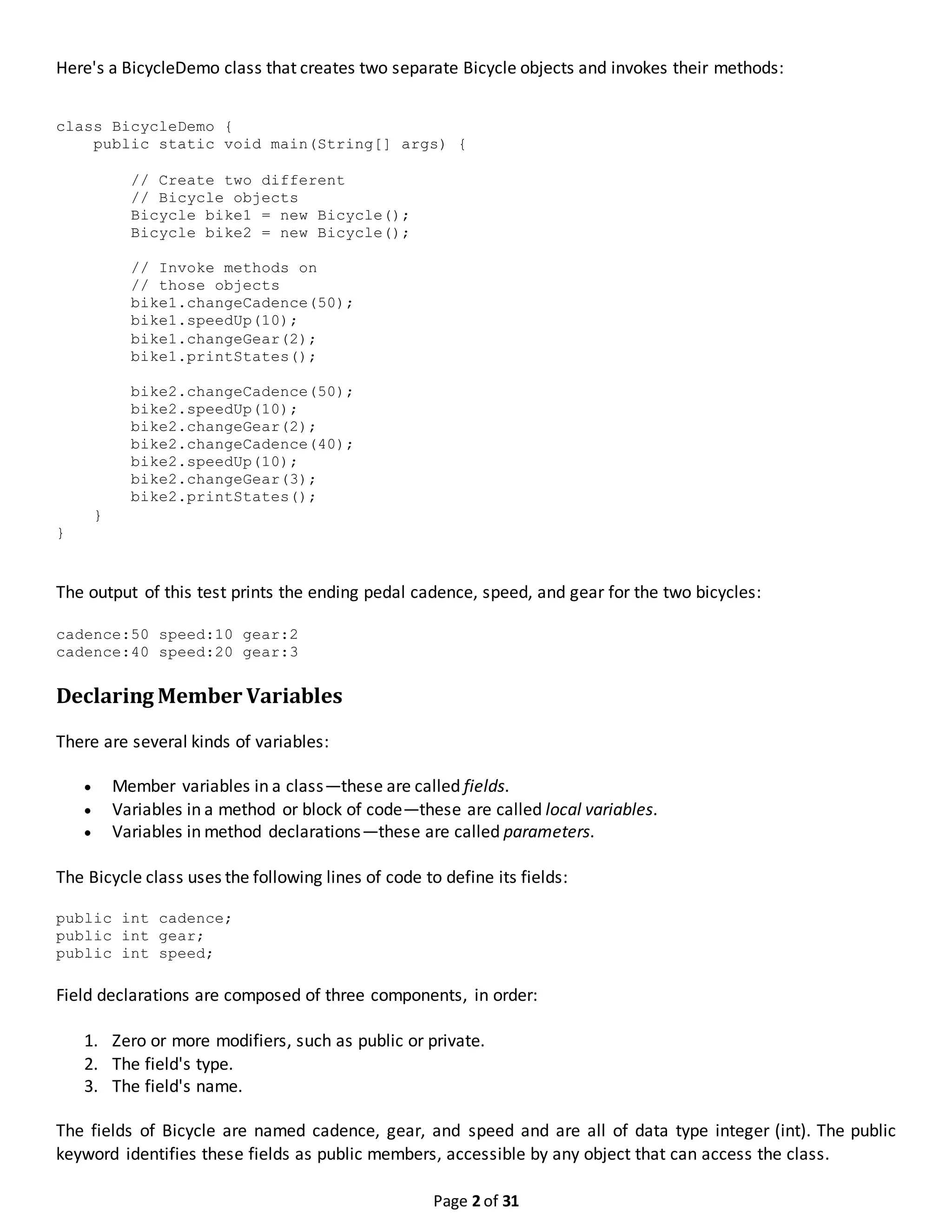 Class Notesweek 3 On Class Objects And Methods Pdf
