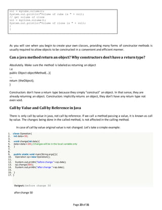 Class notes(week 3) on class objects and methods | DOCX