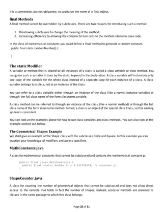 Class notes(week 3) on class objects and methods | DOCX