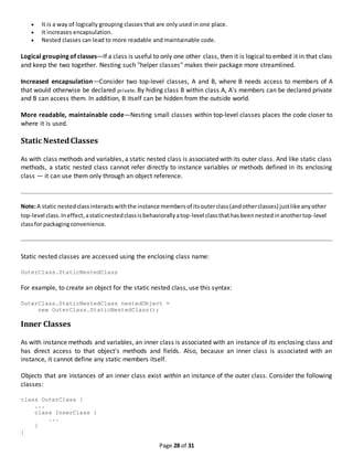 Class notes(week 3) on class objects and methods | DOCX