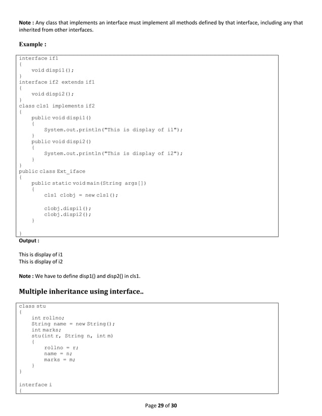 Class notes(week 6) on inheritance and multiple inheritance | PDF ...