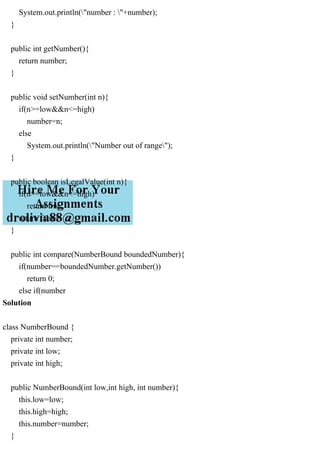 class NumberBound { private int number; private int low;.pdf