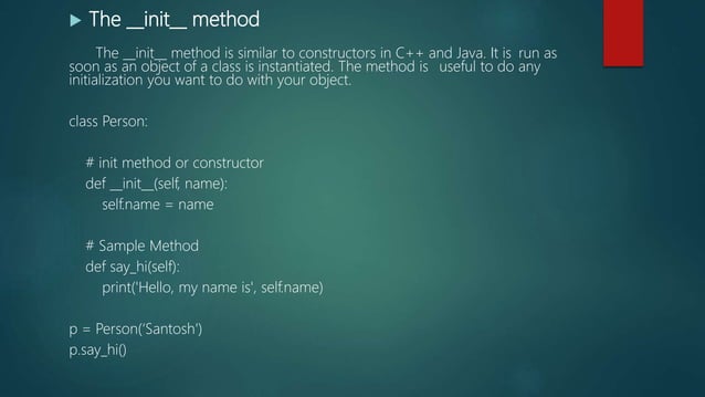 Class, object and inheritance in python | PPTX