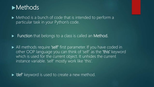 Class Object And Inheritance In Python Pptx