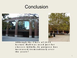 Beyond the Class of 1950 lecture hall | PPT