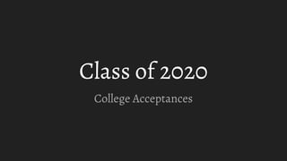 Class of 2020 Post Secondary Plans | PPT