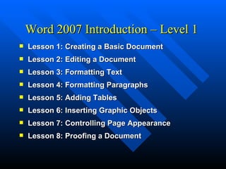 Class offerings office 2007 | PPT