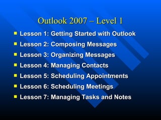 Class offerings office 2007 | PPT