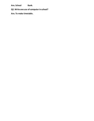 oxford computer books grade one chapter 1 to 3 question answer with ...