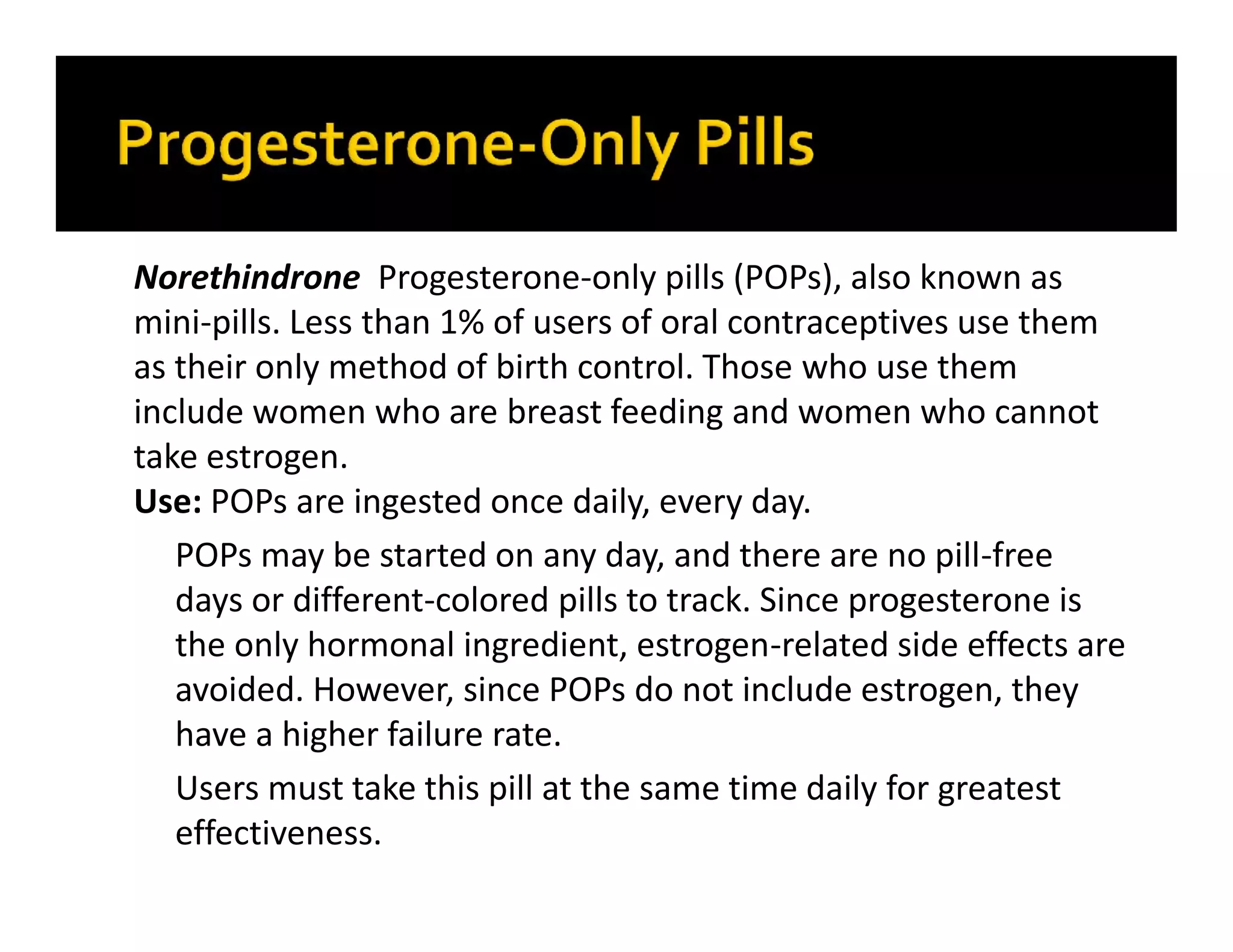 Class oral contraceptives | PDF