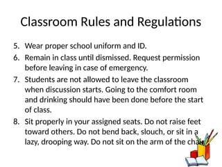 Class Orientation Slides for Grade 9 Learners | PPTX