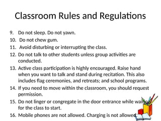 Class Orientation Slides for Grade 9 Learners | PPTX