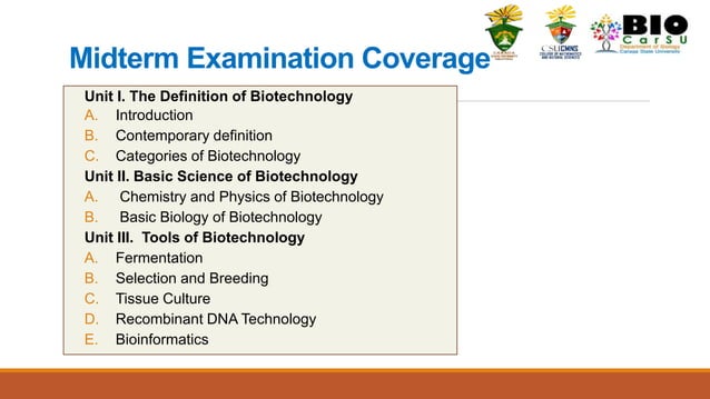 Biotech outline.pptx | Educational Assessment | Education