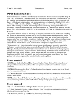 Class panel handout | PDF