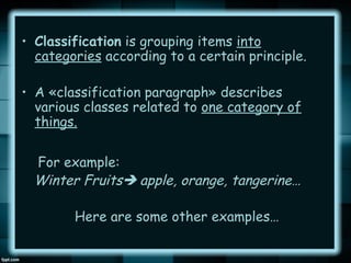 Classification Paragraph | PPT