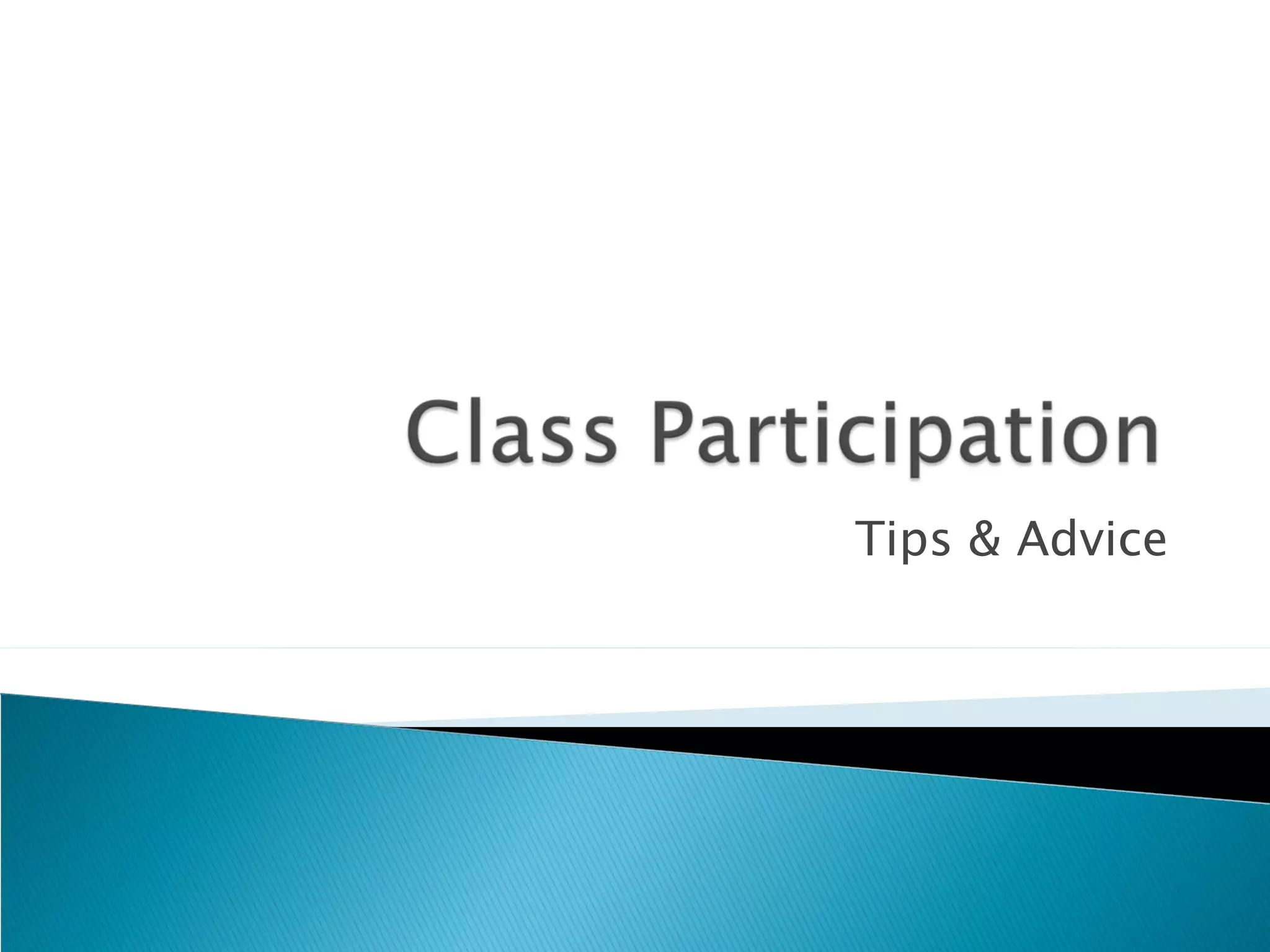 Class Participation | PPT