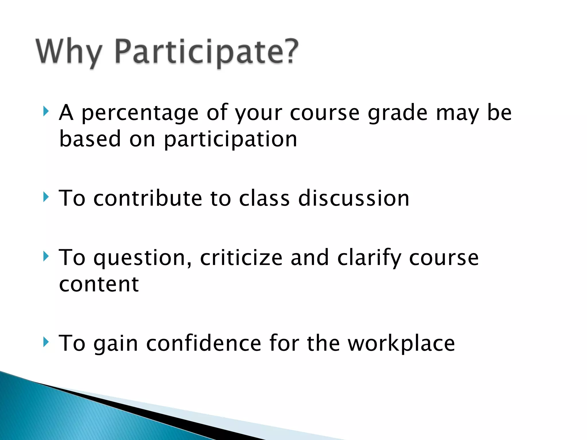 Class Participation | PPT