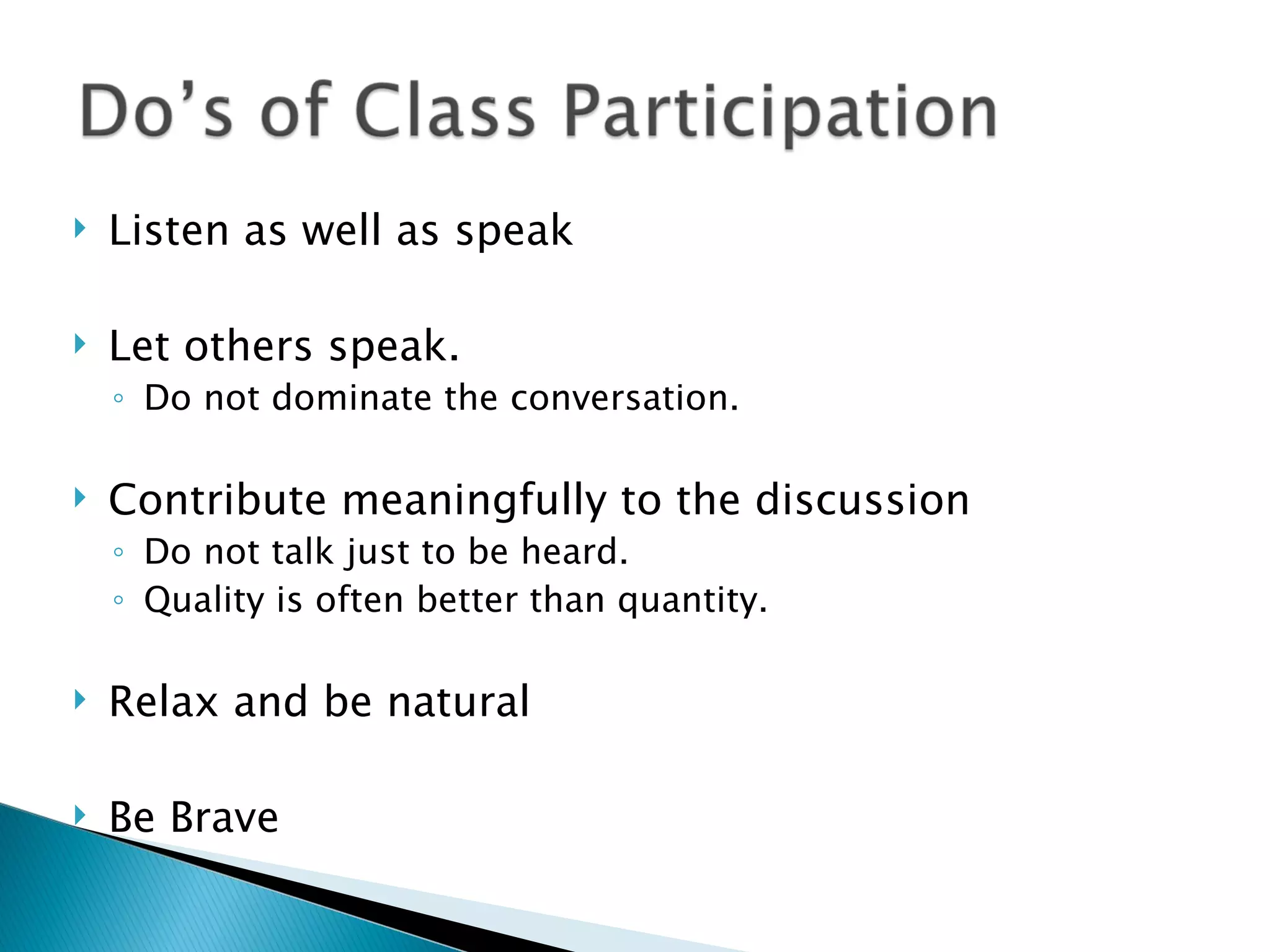 Class Participation | PPT