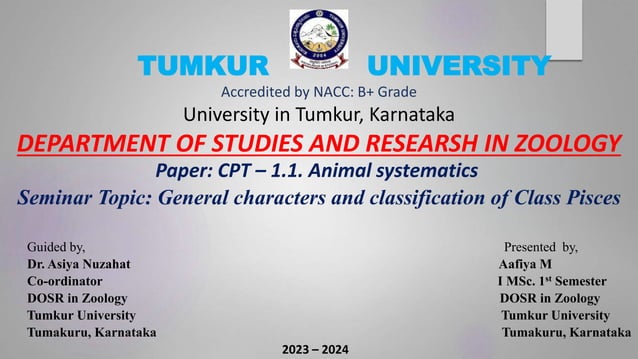Class Pisces. General characteristics and classifications of Super ...