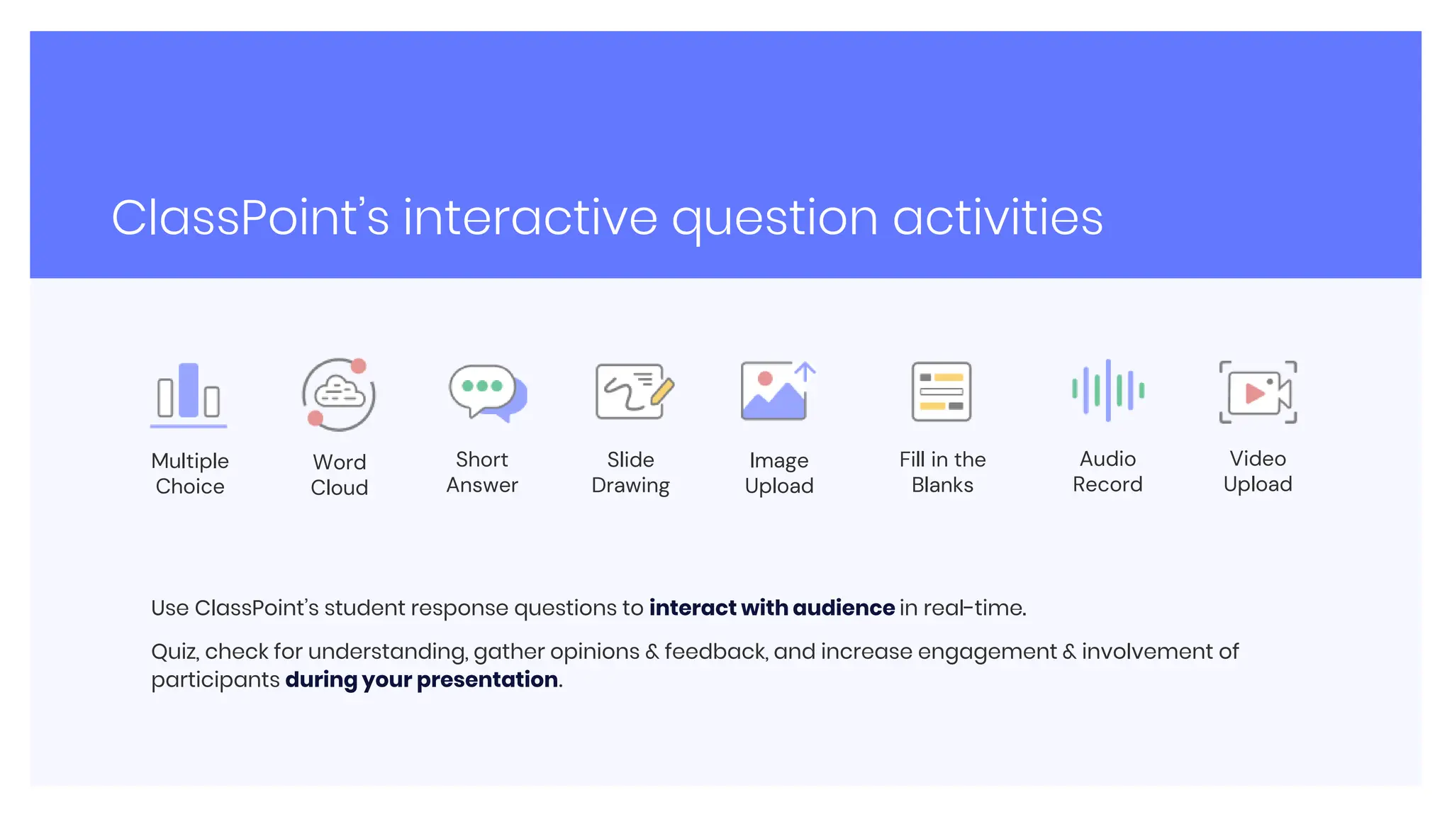 Interactive ClassPoint Quiz Examples in PowerPoint | PPTX