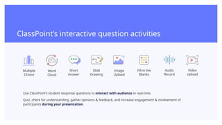 ClassPoint Quiz Examples of class activities for students | PPT