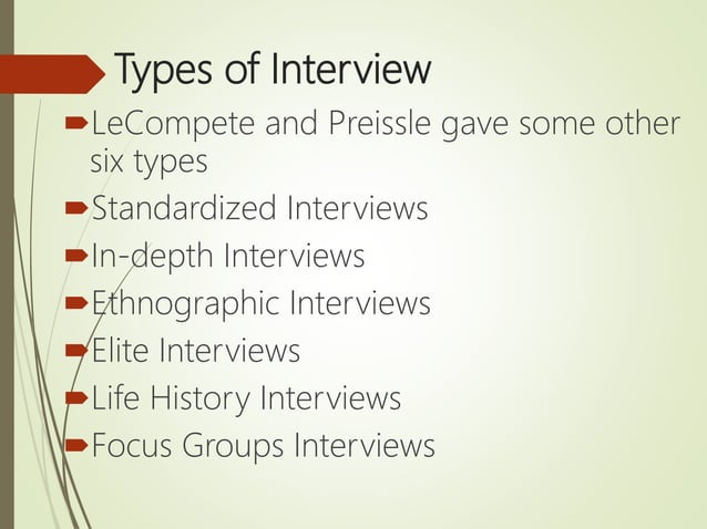 Interview & Focus Group | PPT | Free Download