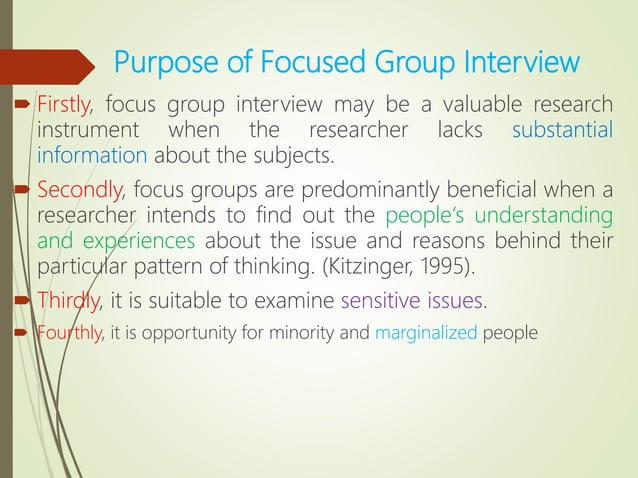 Interview & Focus Group | PPT | Free Download