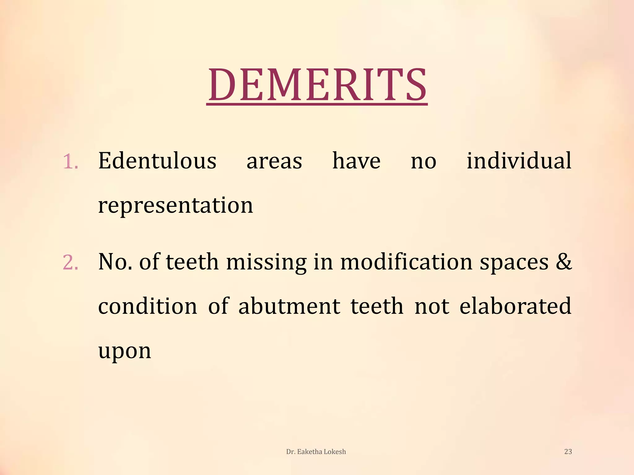 Classification systems for partially edentulous arches | PPTX