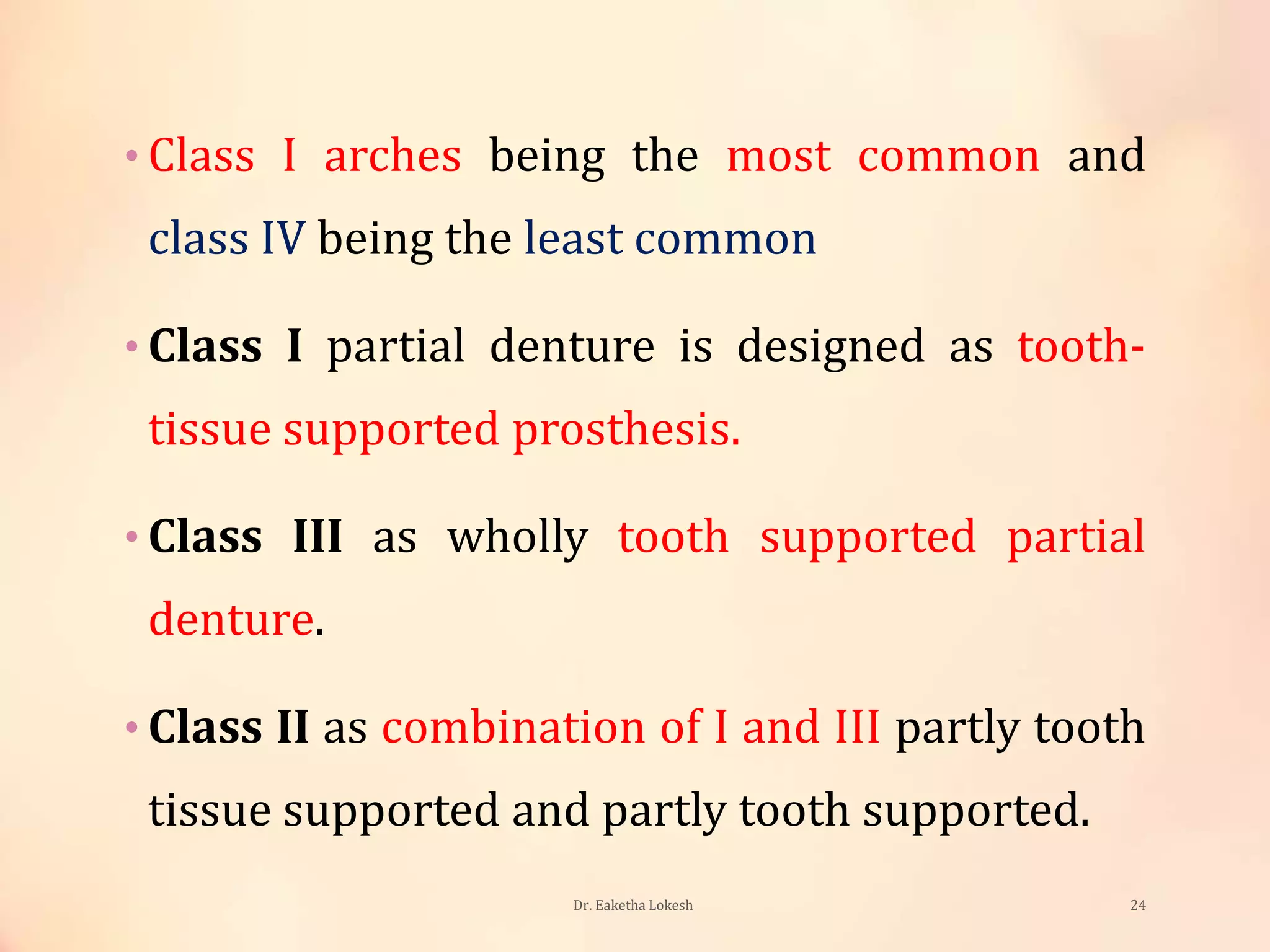 Classification systems for partially edentulous arches | PPTX