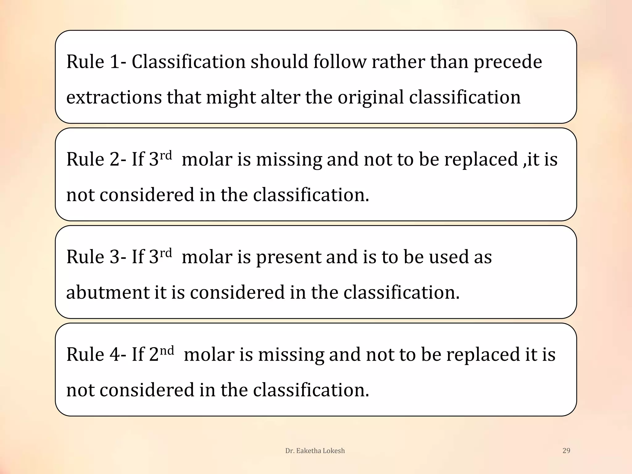 Classification systems for partially edentulous arches | PPTX