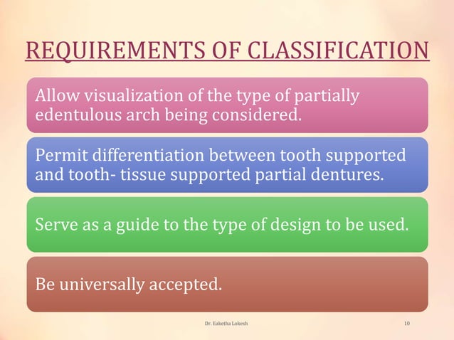 Classification systems for partially edentulous arches | PPTX | Dental ...