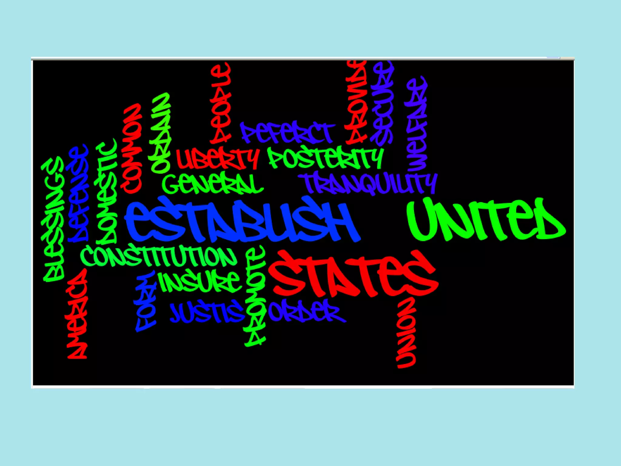 Mrs. McCarthy's Class Preamble Wordle | PPT