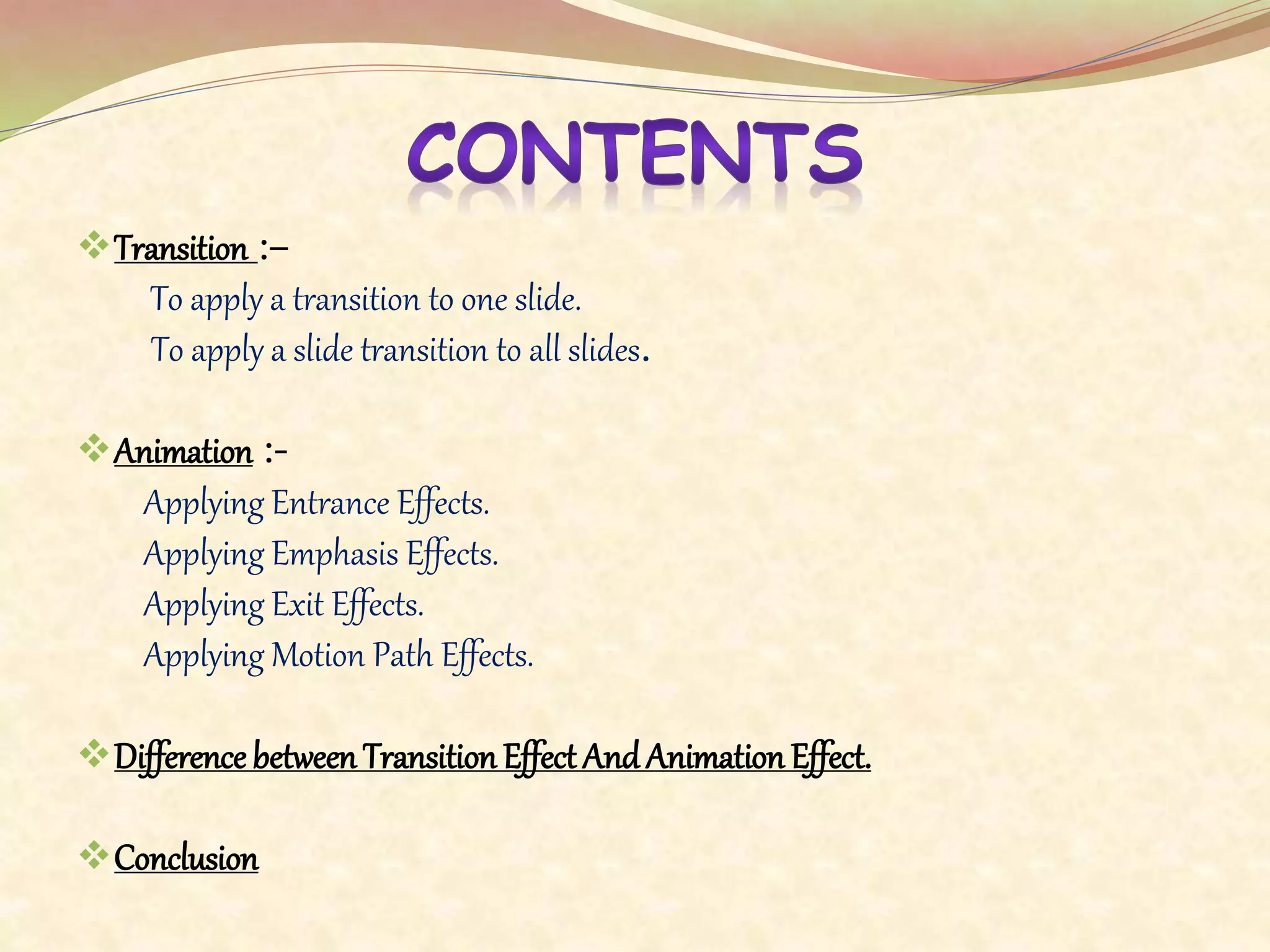 Applying Transition and Animation in Powerpoint | PPTX