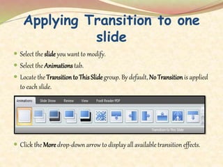 Applying Transitions To All Slides
