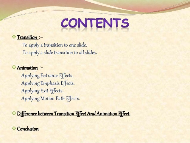 Applying Transition and Animation in Powerpoint Applying Transition and Animation in Powerpoint