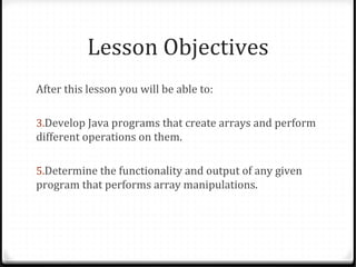 Arrays Class presentation | PPT