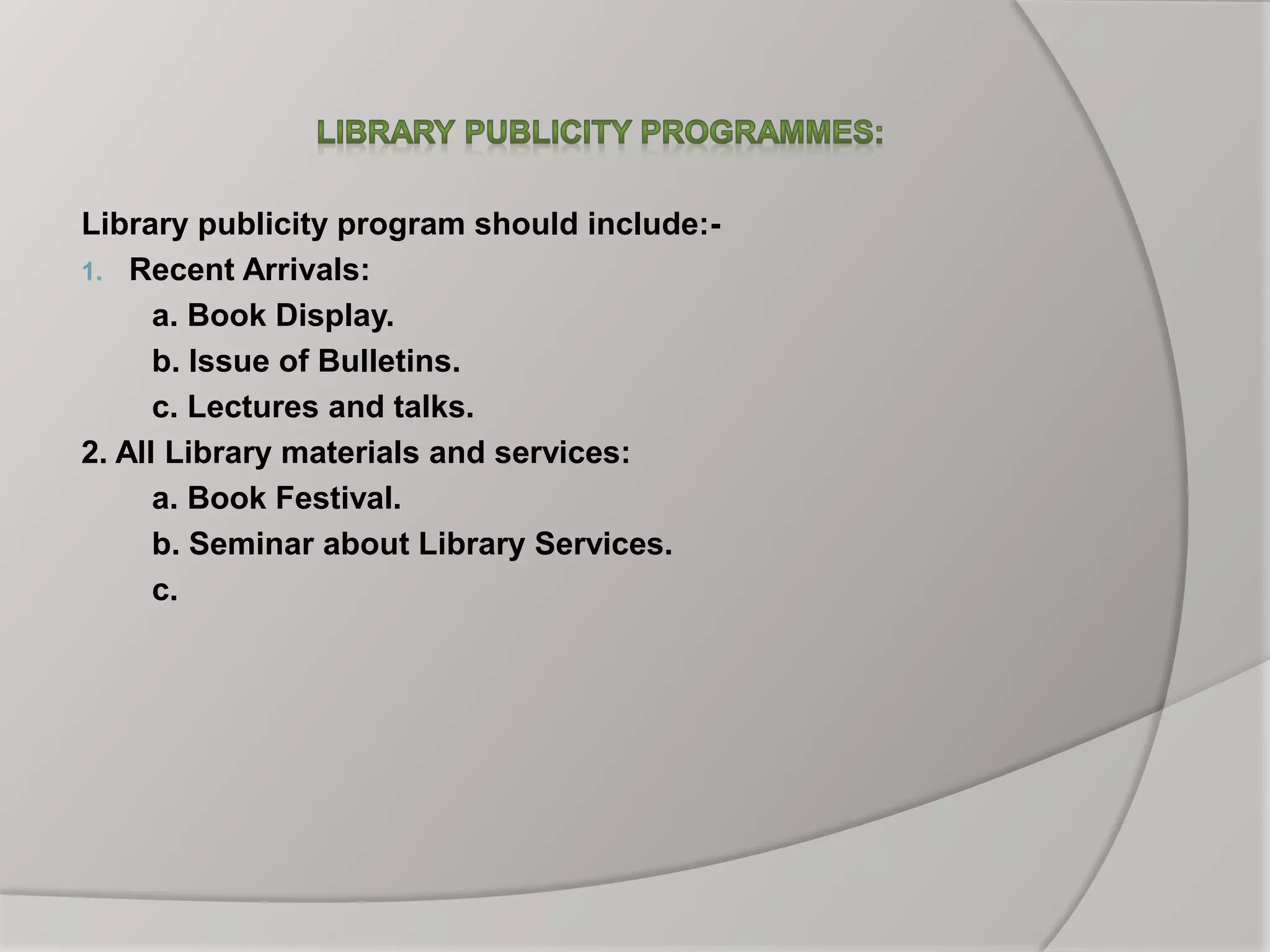 Library Reader's service section | PPTX