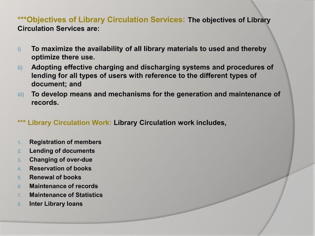 Library Reader's service section | PPTX | Publishing Industry | Industries