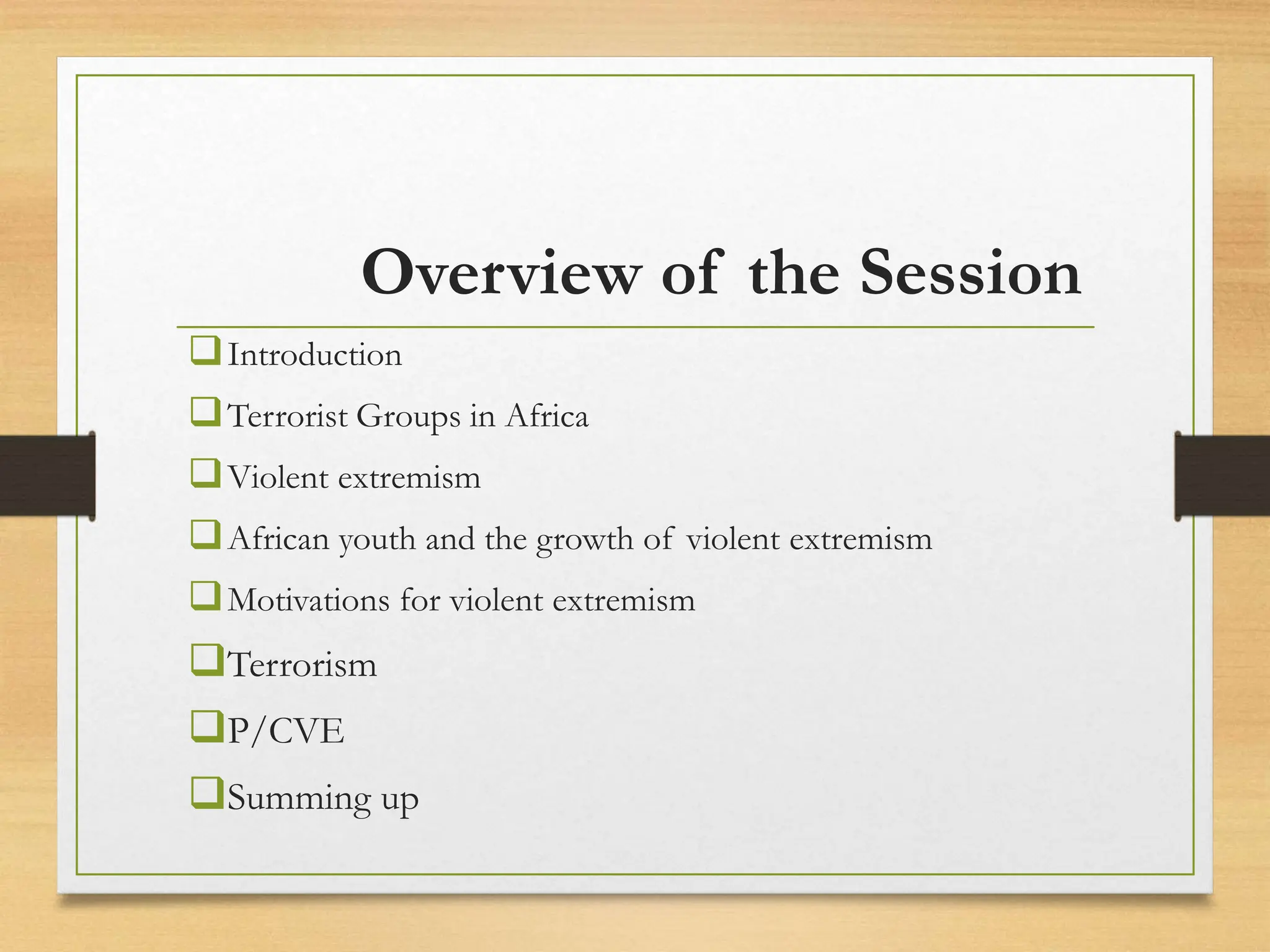 Class Presentation on Terrorism and violent extremism.ppt