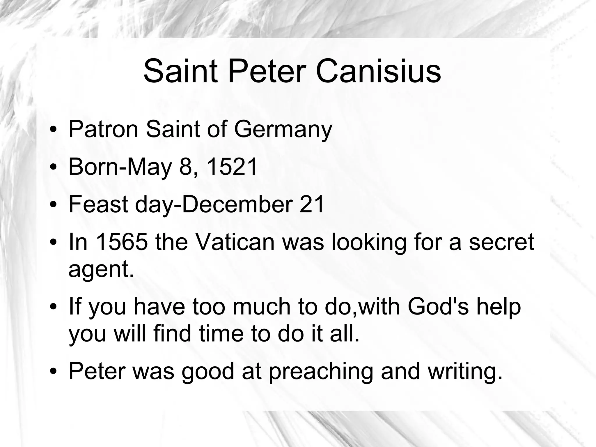 Class presentation saints | ODP