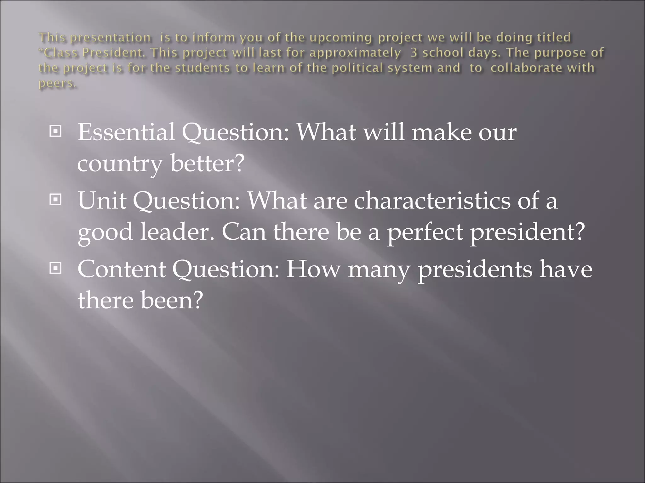 Class president | PPT