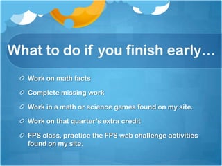 Class procedures | PPTX