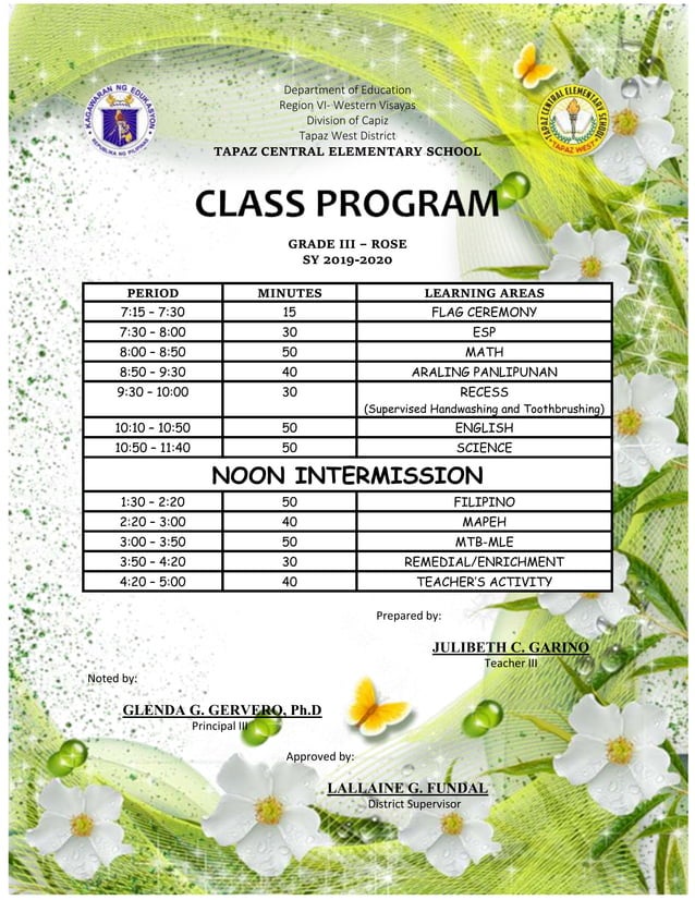 CLASS PROGRAM 2019nskdveksnxbdnxnxnnx.docx | Professional School ...