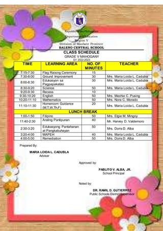 Class Program grade 5.docx