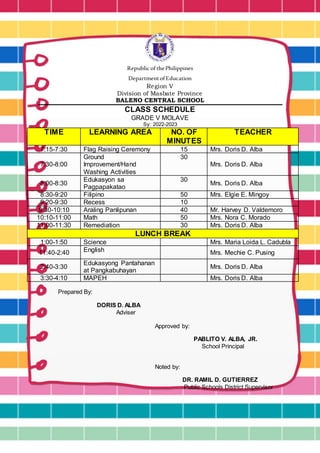 Class Program grade 5.docx