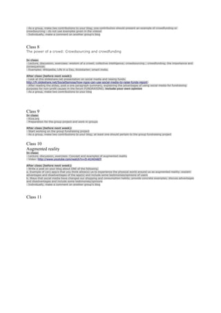 Class programme | PDF