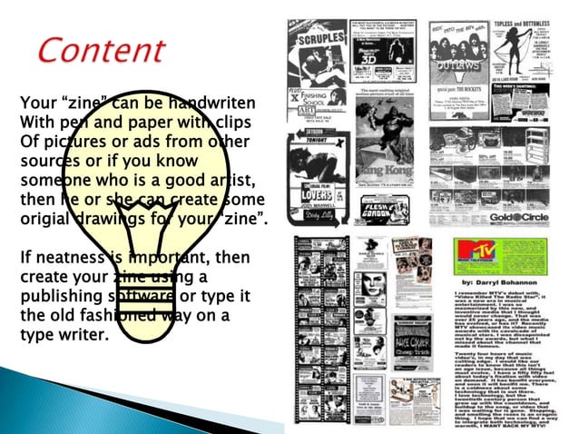 Class Project On How To Create A Zine Pptx