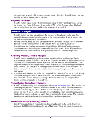 Class Project R&B Motors | PDF